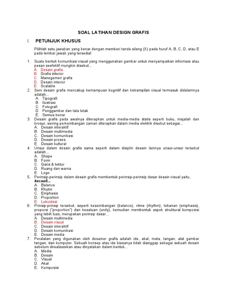 Soal Latihan Design Grafis | PDF | Seni
