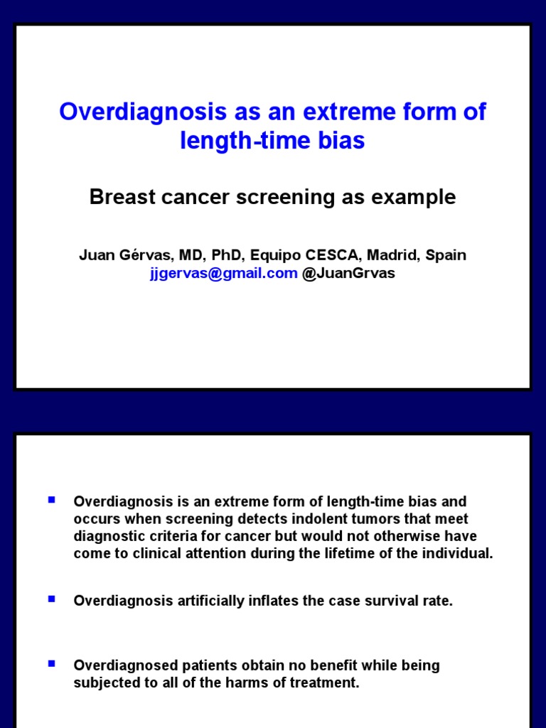 Overdiagnosis As An Extreme Form of Length-Time Bias: Breast Cancer ...