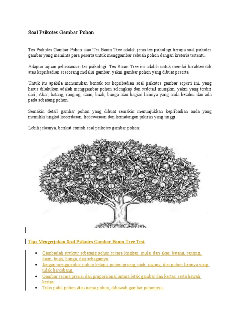Soal Psikotes Gambar Pohon | PDF