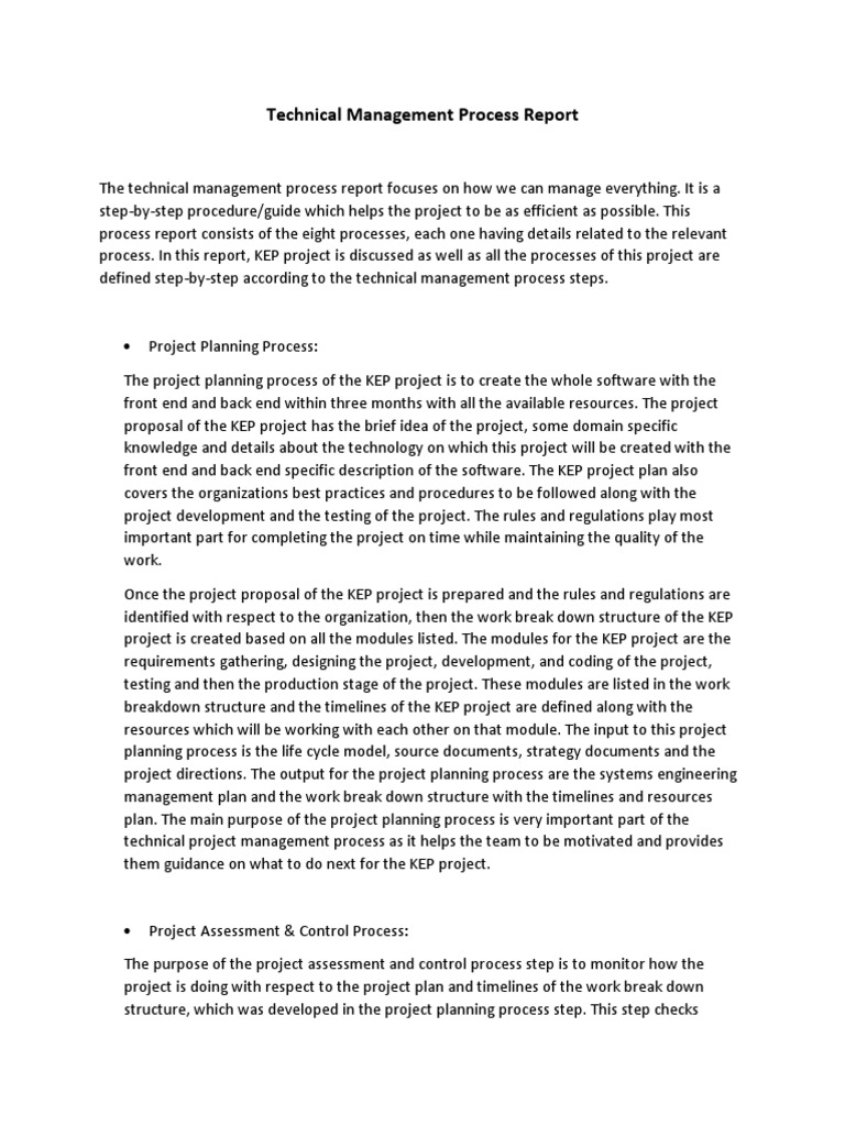 INCOSE Technical Management Process Report | PDF | Project Management ...
