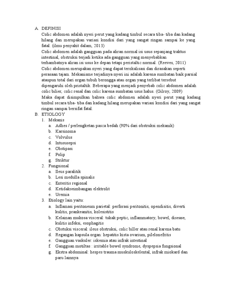 Penyebab dan Penanganan Colic Abdomen | PDF | Sains & Matematika