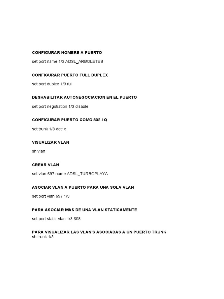 Comandos SW Avaya | PDF