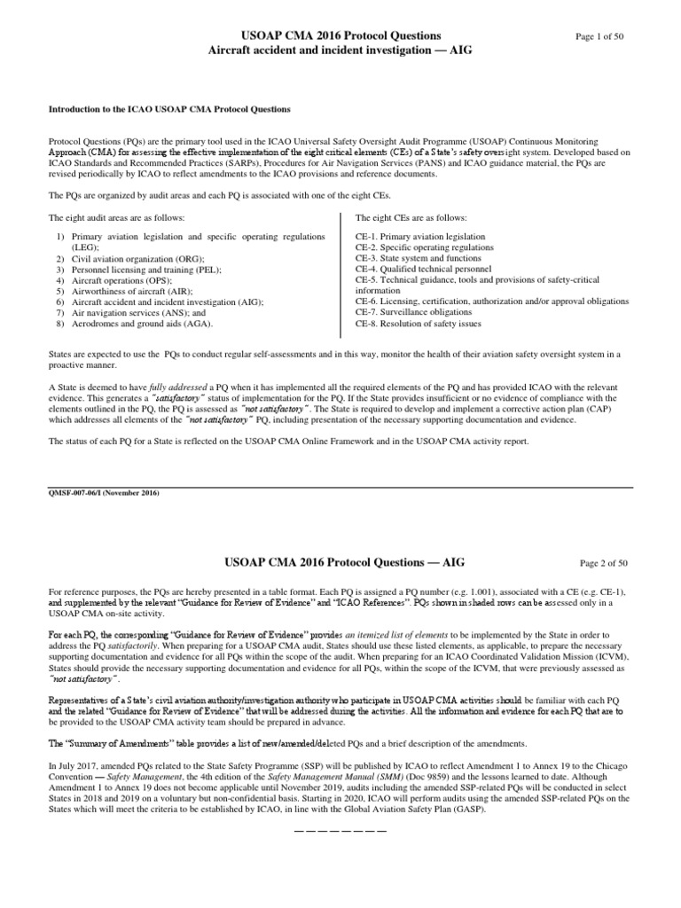 ICAO Protocol Questions AIG - 104 PQs | PDF | Flight Recorder ...