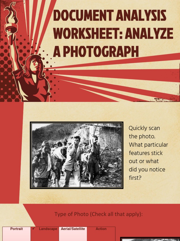 Document Analysis Worksheet: Analyze A Photograph | PDF | Military ...