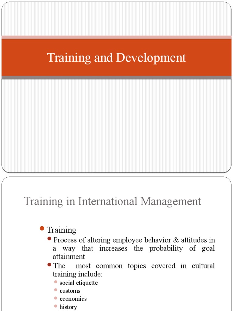 Training and Development of Expatriates | PDF | Learning | Action ...