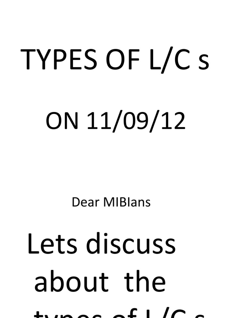 Types of L/C | PDF | Letter Of Credit | Credit