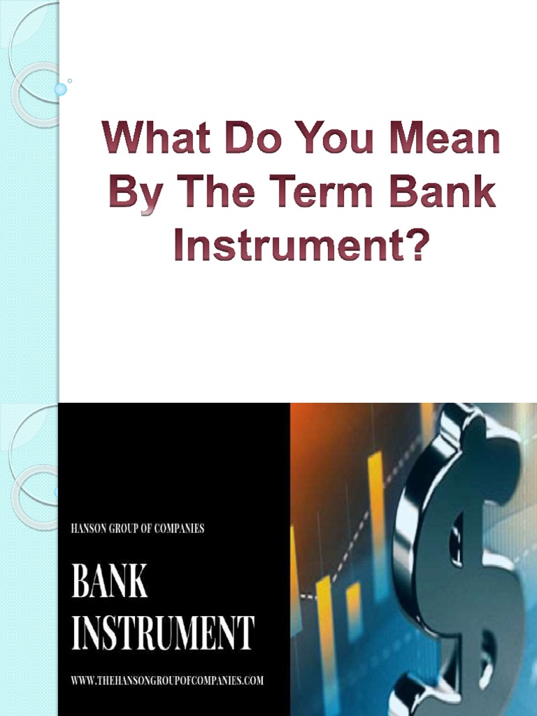 Bank Instruments | PDF