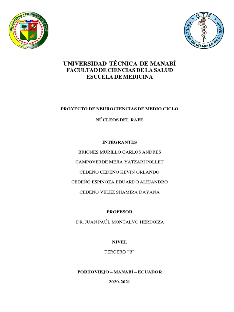 Núcleos del Rafe: Anatomía y Funciones | PDF | Serotonina | Hipotálamo