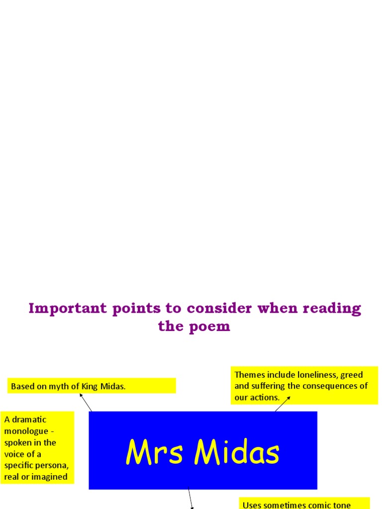 Mrs Midas Notes | PDF | Dream | Poetry