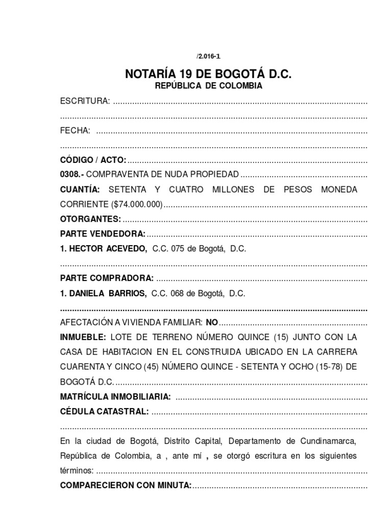 Formato VENTA-NUDA-PROPIEDAD-CASA-LOTE | PDF | Ley común | Derecho Civil (Common Law)