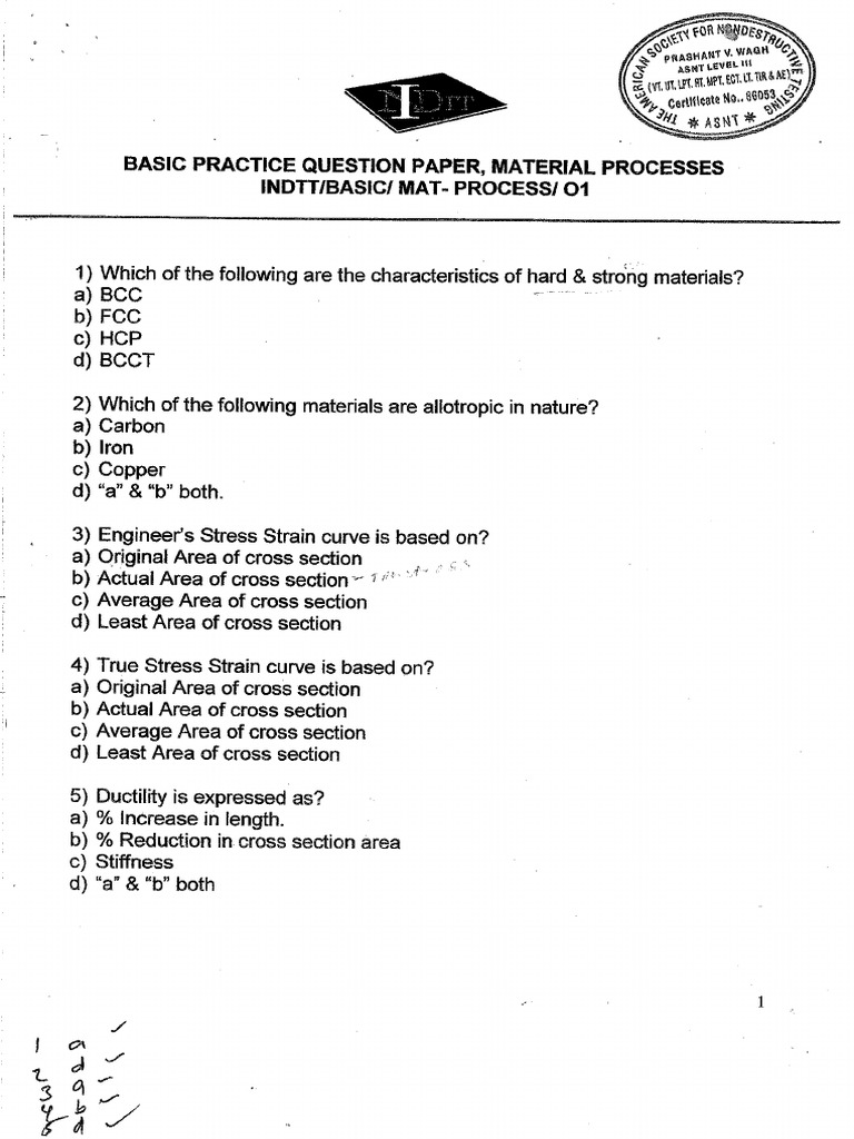 Basic Level3 Question Bank | PDF