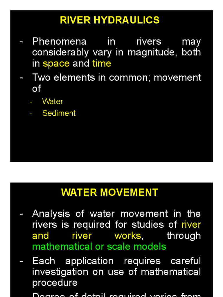 River Hydraulics-Introduction PDF | PDF