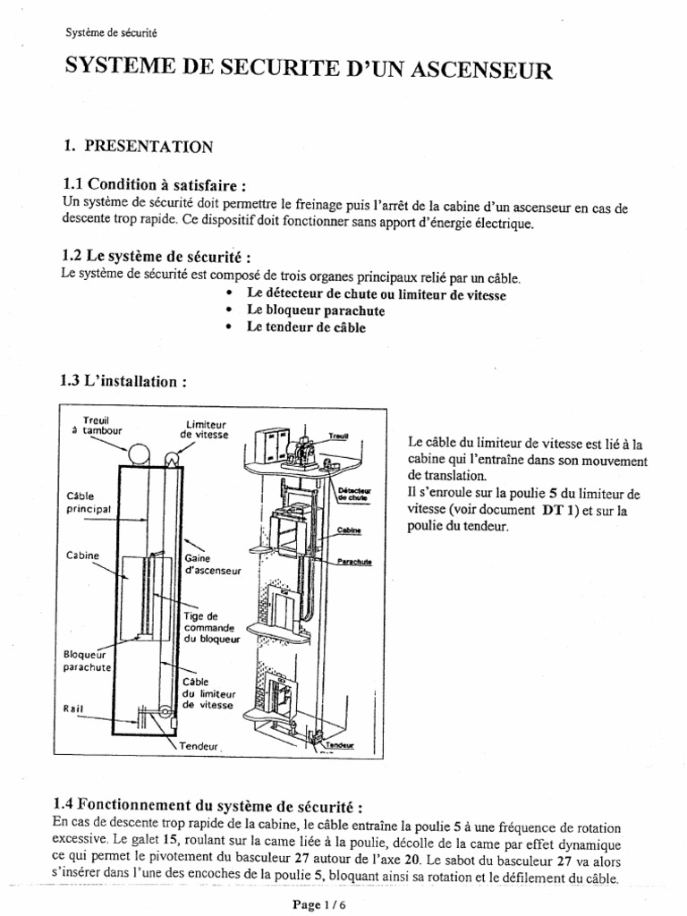 Système de Sécurité Ascenseur | PDF