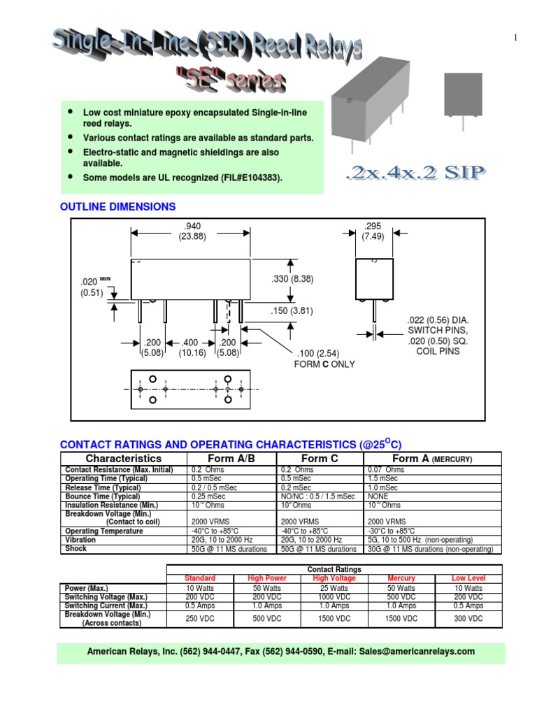 Single in Line | PDF | Relay | Quantity