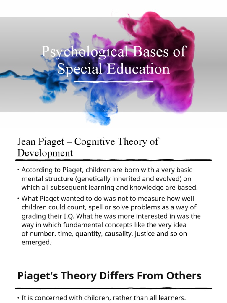 Lecture 3 - Psychological Bases of Special Education | PDF | Schema ...