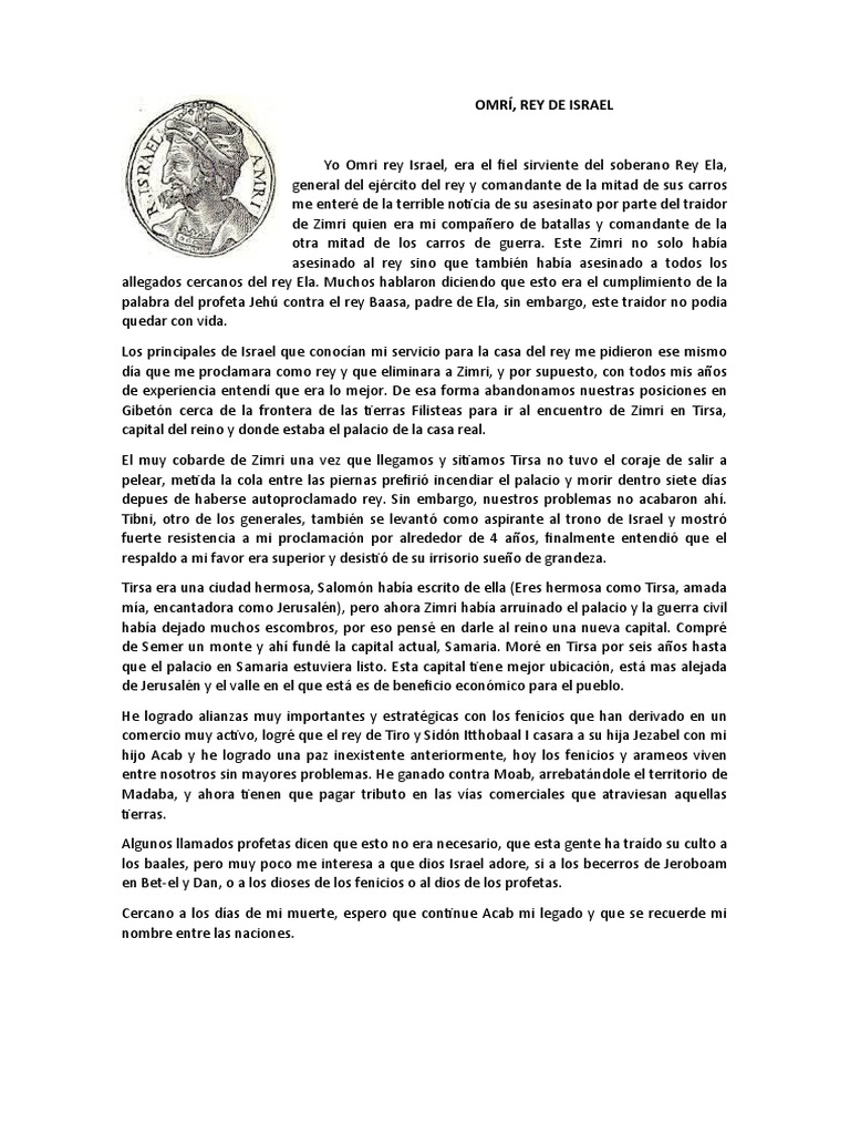 Omri, Rey de Israel by Jefry Abreu | PDF | Samaria | Religión y creencia