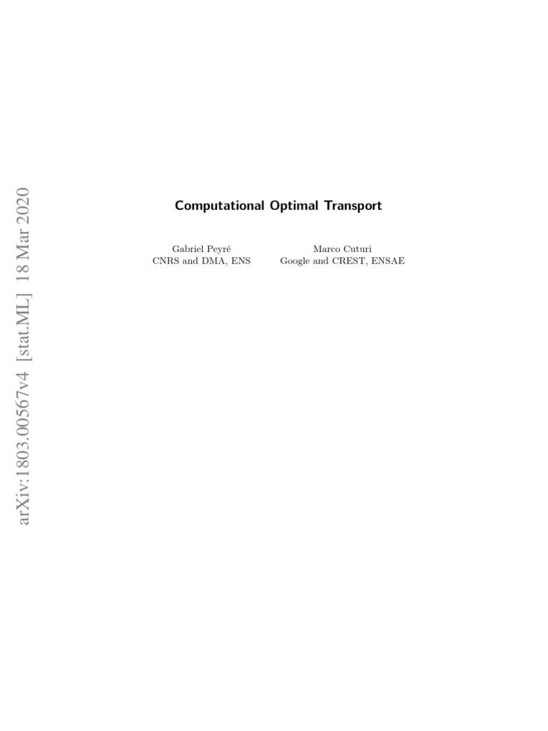 Optimal Transport for Data Science | PDF | Linear Programming | Measure ...