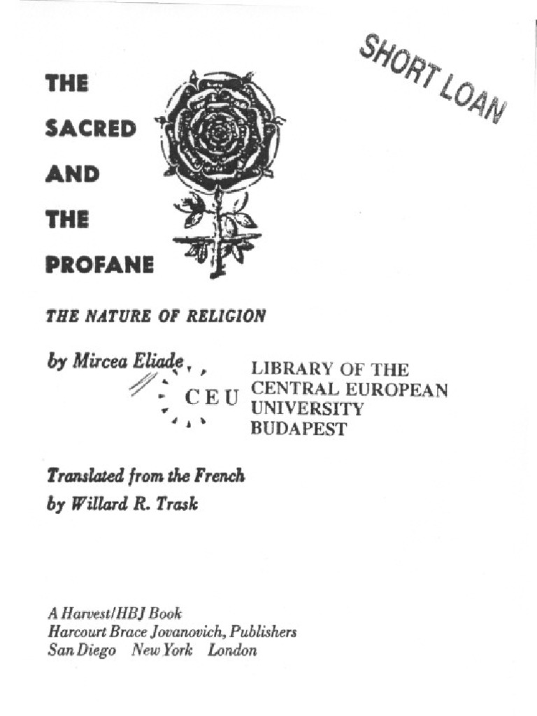 Mircea Eliade - The Sacred The Profane | PDF | Social Science