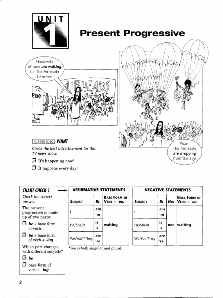 U1 Grammar Express-Present Progressive 1 | PDF | Linguistic Morphology ...