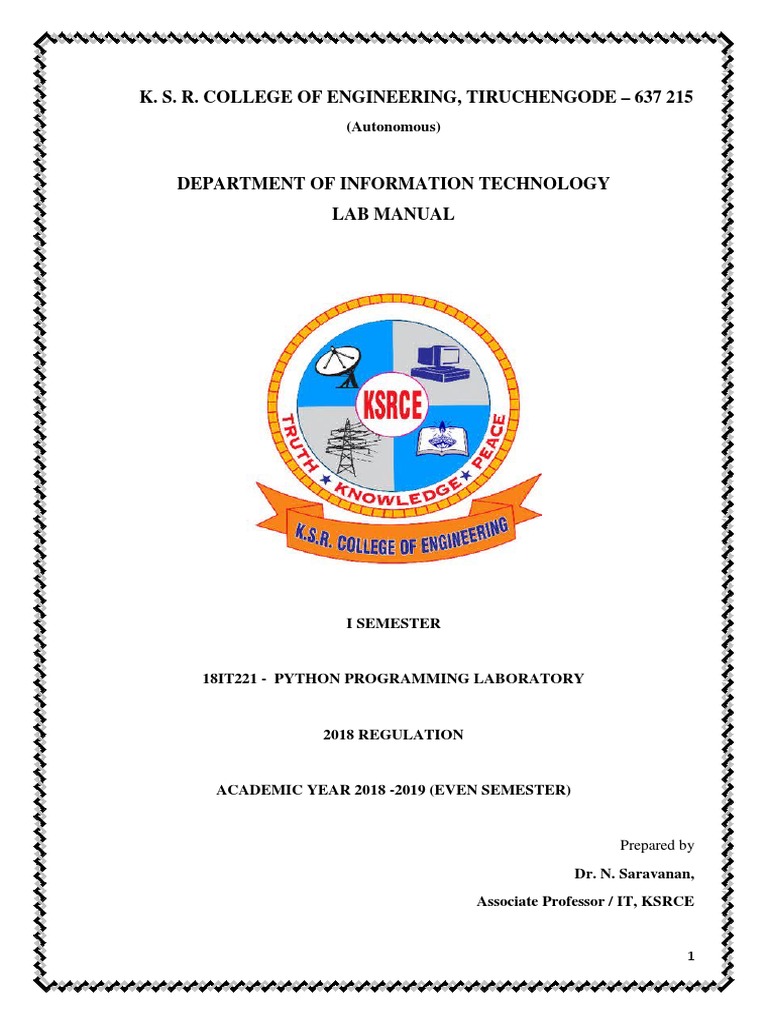 Python Lab Manual PDF | PDF | Algorithms | Algorithms And Data Structures