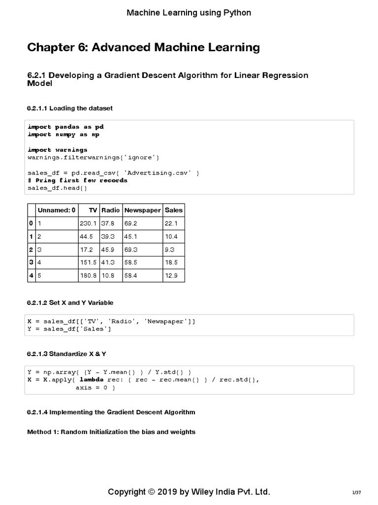 Chapter 6 - Advanced Machine Learning PDF | PDF | Receiver Operating Characteristic ...