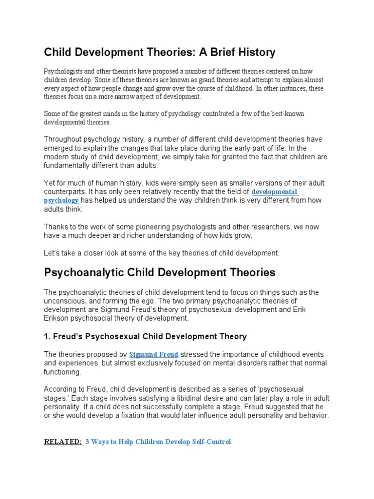 Child Development Theories | PDF | Child Development | Relationships