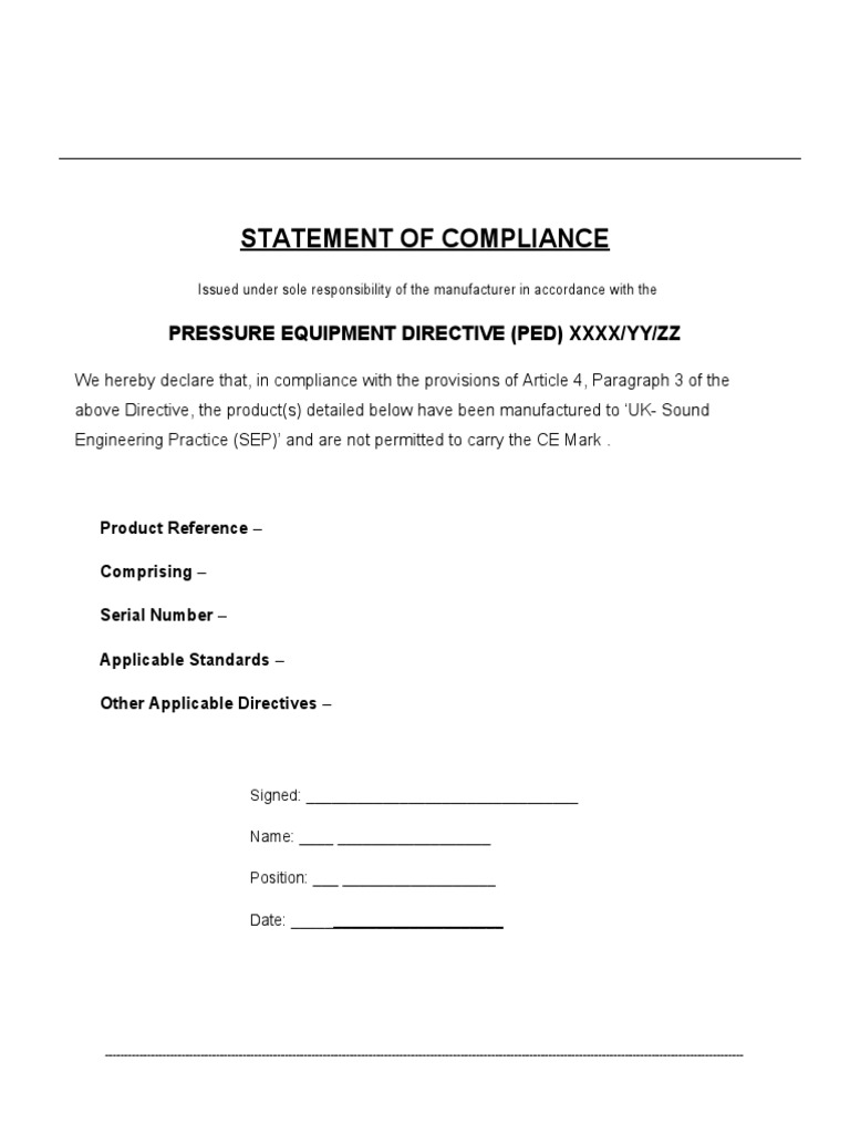 Statement of Compliance SEP | PDF