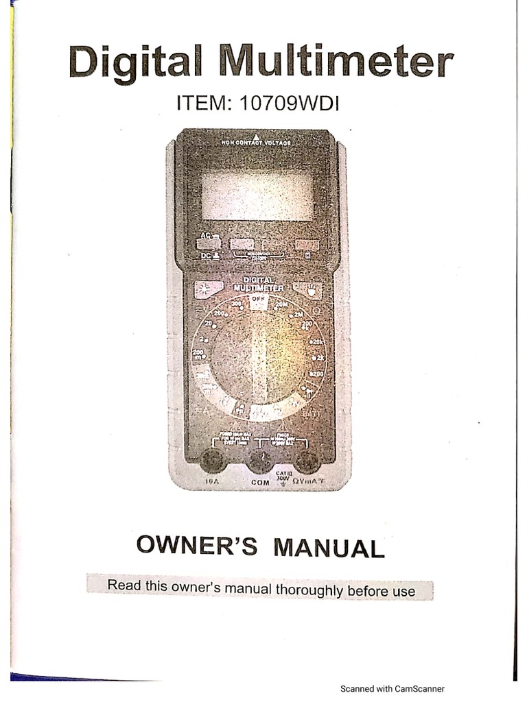 EverStart Digital Multimeter 10709WDI | PDF