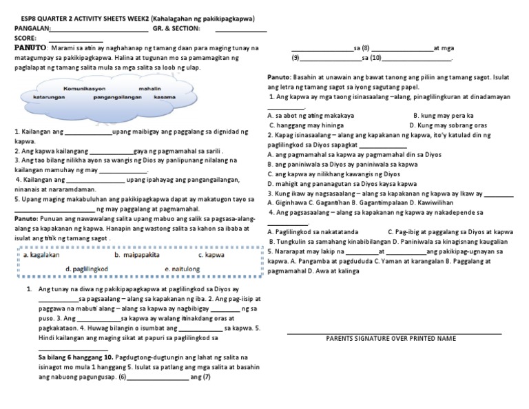 Esp 8 Activity Sheets 2ND W 2 | PDF