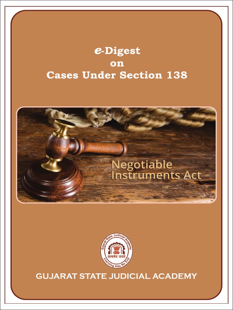 Digest of NI Act | PDF | Negotiable Instrument | Cheque