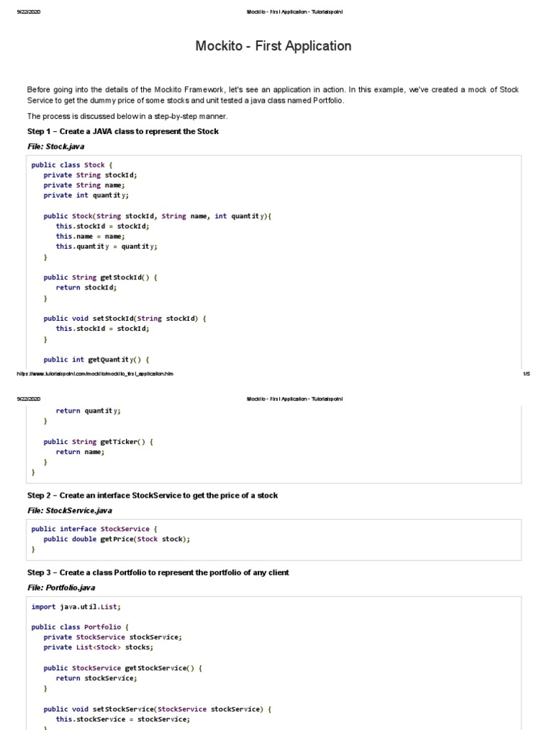 Mockito - First Application - Tutorialspoint | PDF | Java (Programming ...
