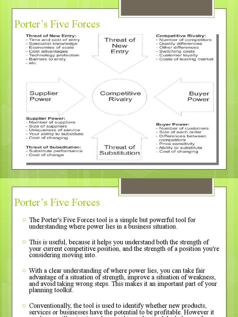Business Environment Analysis (Porter's 5 Forces Model) | PDF ...