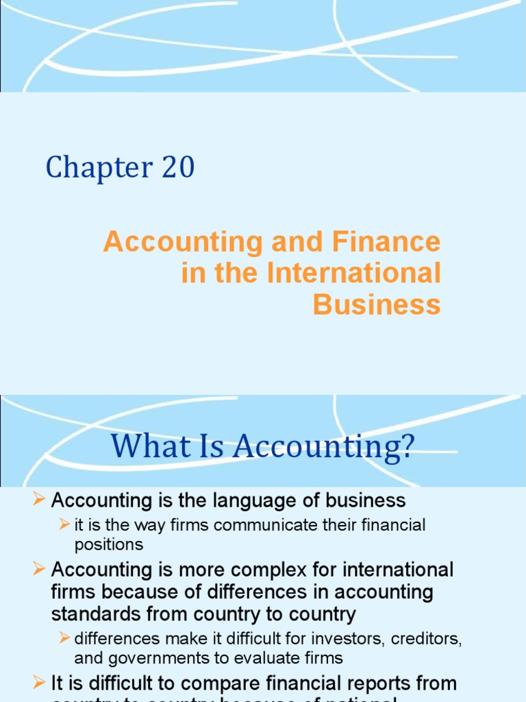 Accounting and Financial Management in International Business | PDF ...