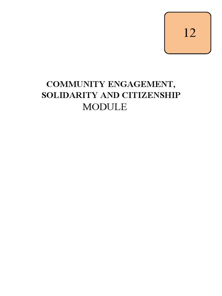 Community Engagement, Solidarity, and Citizenship MODULE - QUARTER 1 ...
