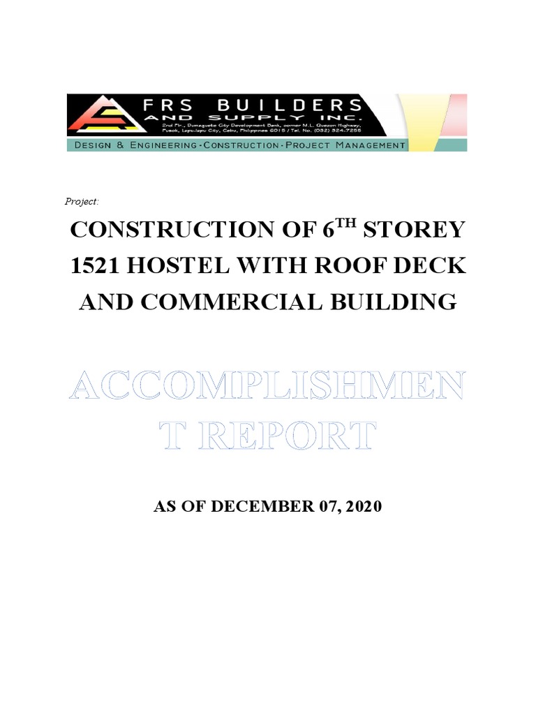 Percentage Accomplishment Report Remaining Balance of Works | PDF ...