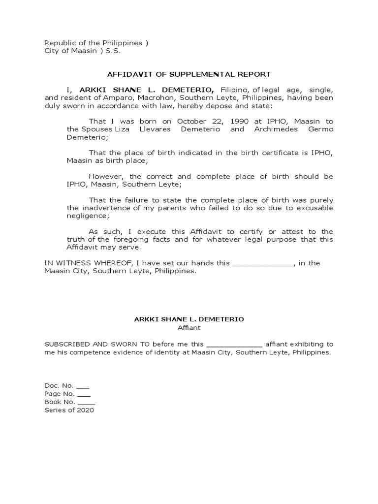 Affidavit of Supplemental Report | PDF
