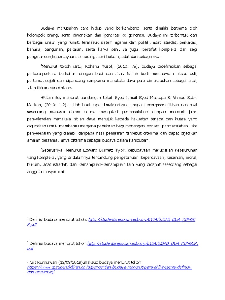 Definisi dan Unsur Budaya Manusia | PDF