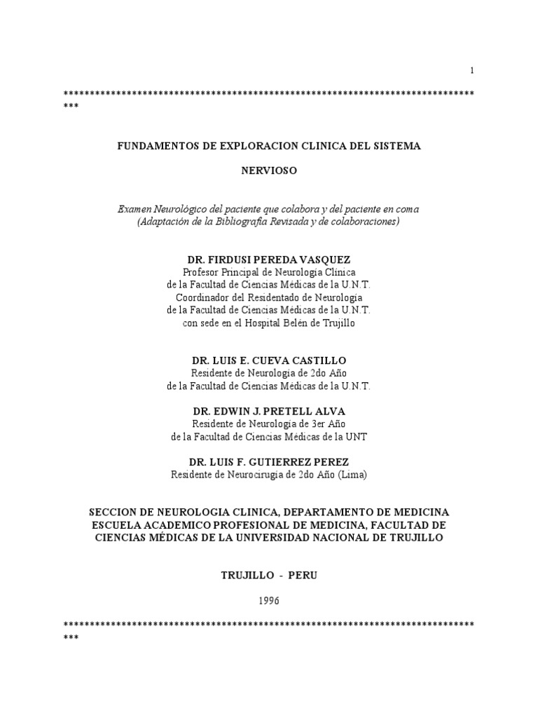 Manual Fundamentos de Exploracion Clinica Del Sistema Nervioso HBT | PDF | Músculo | Pie