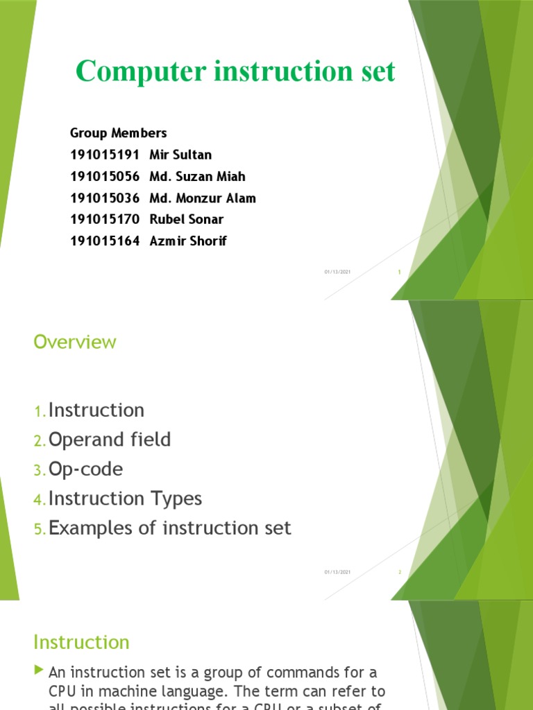 Computer Instruction Set Pdf Central Processing Unit Computer Science