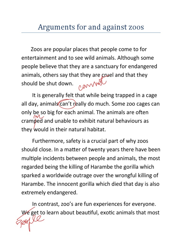 Arguments For and Against Zoos | PDF