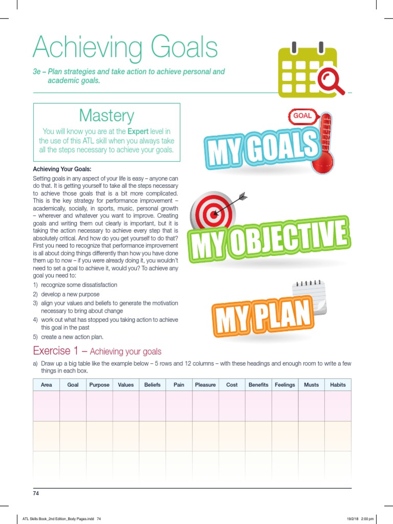 Achieving Goals: Mastery | PDF | Goal | Lever