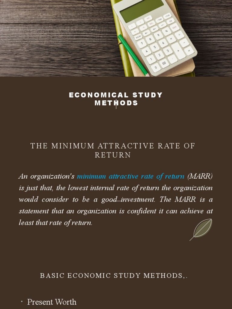 Economical Study Methods | PDF | Interest | Internal Rate Of Return