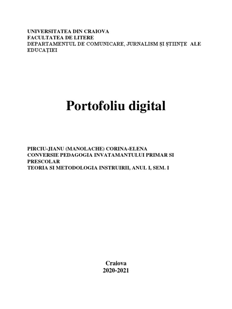 Coperta Portofoliu PDF | PDF