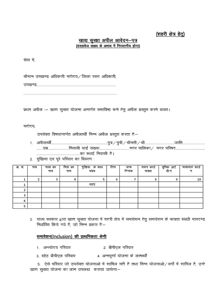 Nfsa Ration Card | PDF