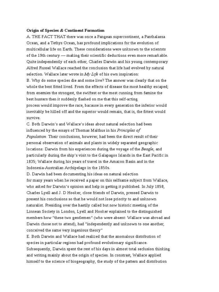 Origin of Species | PDF | Alfred Russel Wallace | Charles Darwin