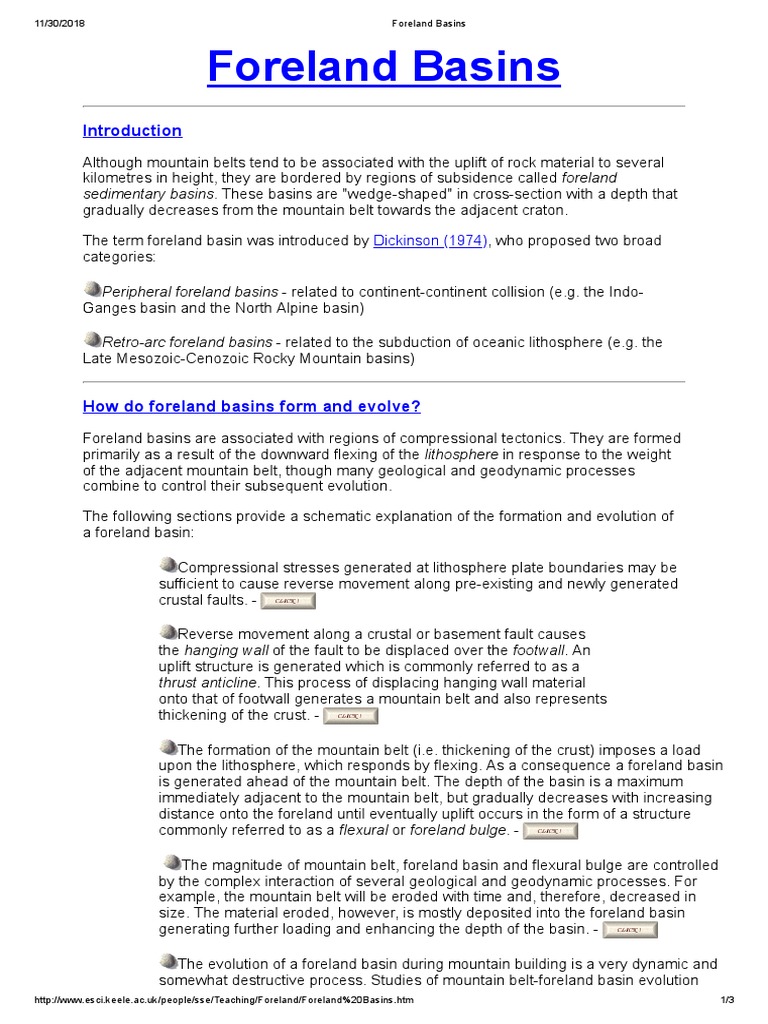 Foreland Basins | PDF | Sedimentary Basin | Fault (Geology)