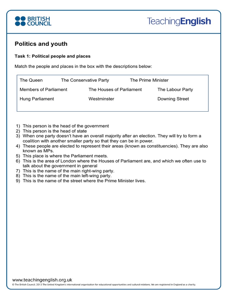 Politics and Youth Student Worksheet - 1 | PDF | Opinion Poll ...