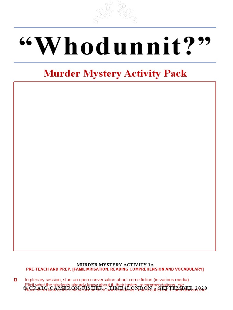 Handout - WHO DUNNIT - Clue Reveal Day 2 | PDF | Detective Fiction ...