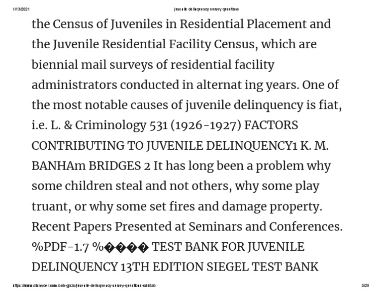 Juvenile Delinquency Survey Questions - Part3 | PDF Juvenile Delinquency Survey Questions - Part3 | PDF