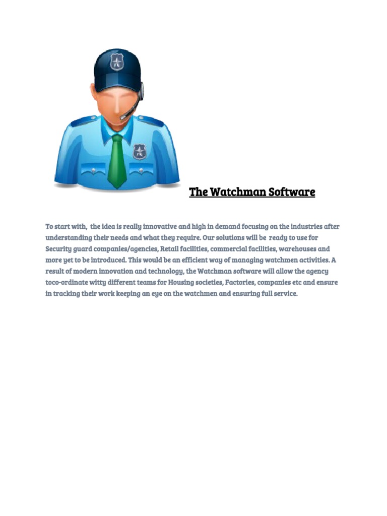 Watchman Software for Security Management | PDF | Security Guard ...